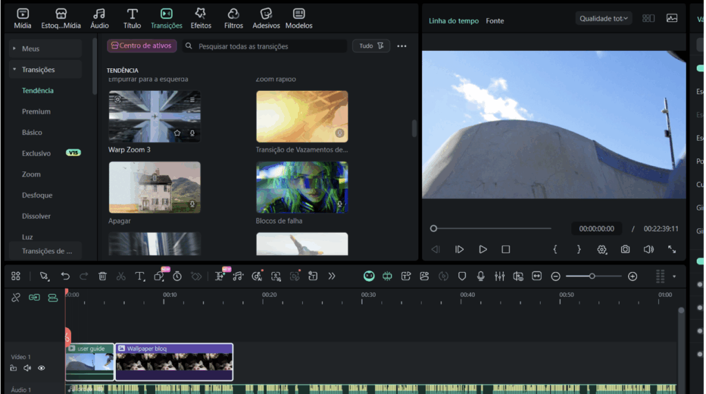 Linha do tempo (Timeline) do Filmora: como organizar e editar vídeos de ...